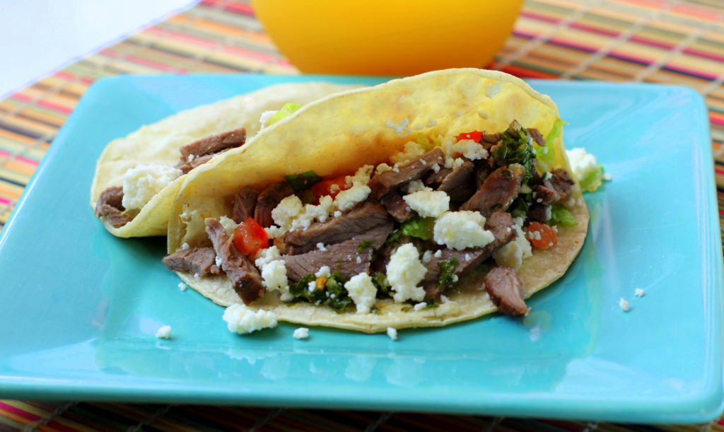 Tacos de cordero con queso fresco