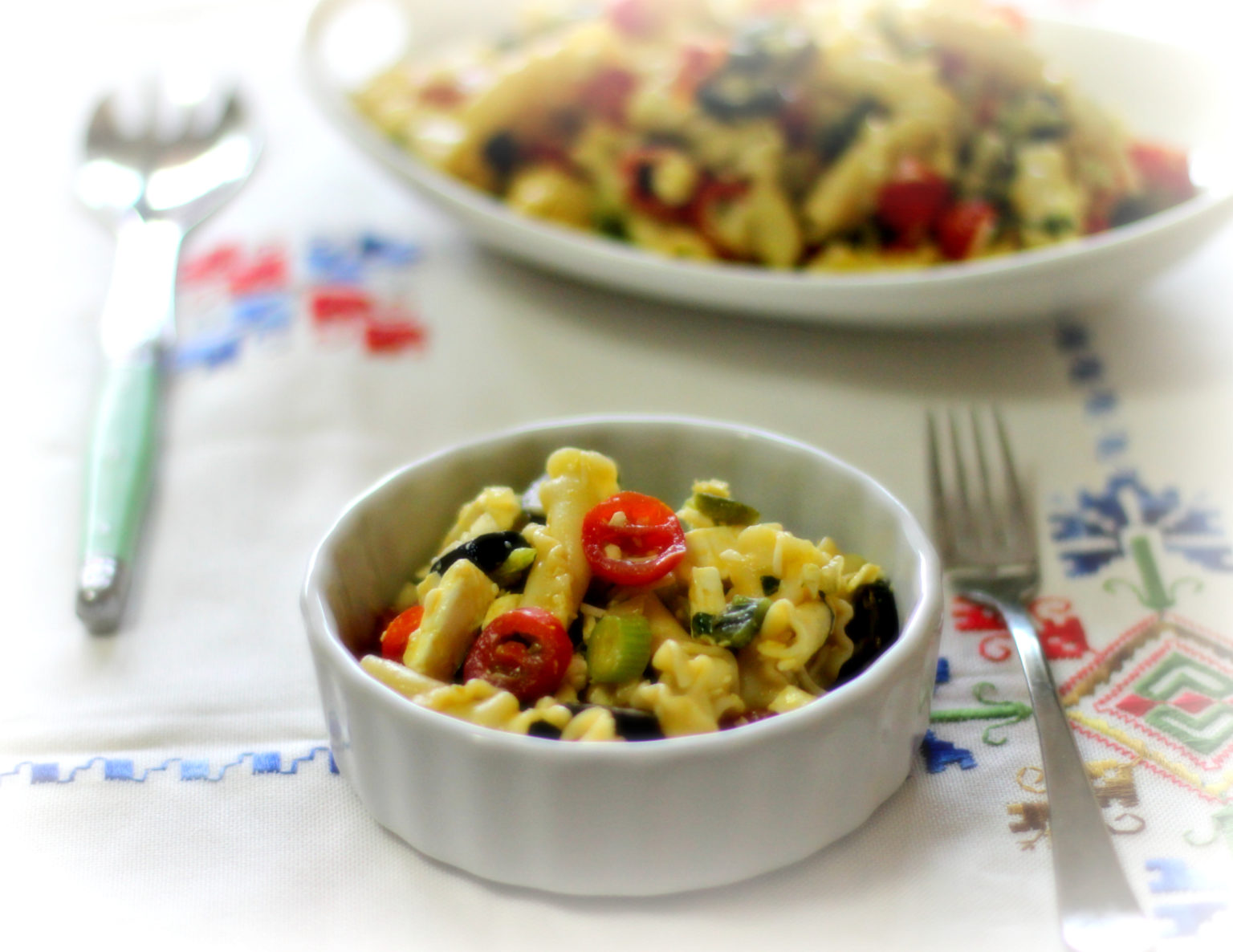 Campanelle pasta al estilo Mediterráneo